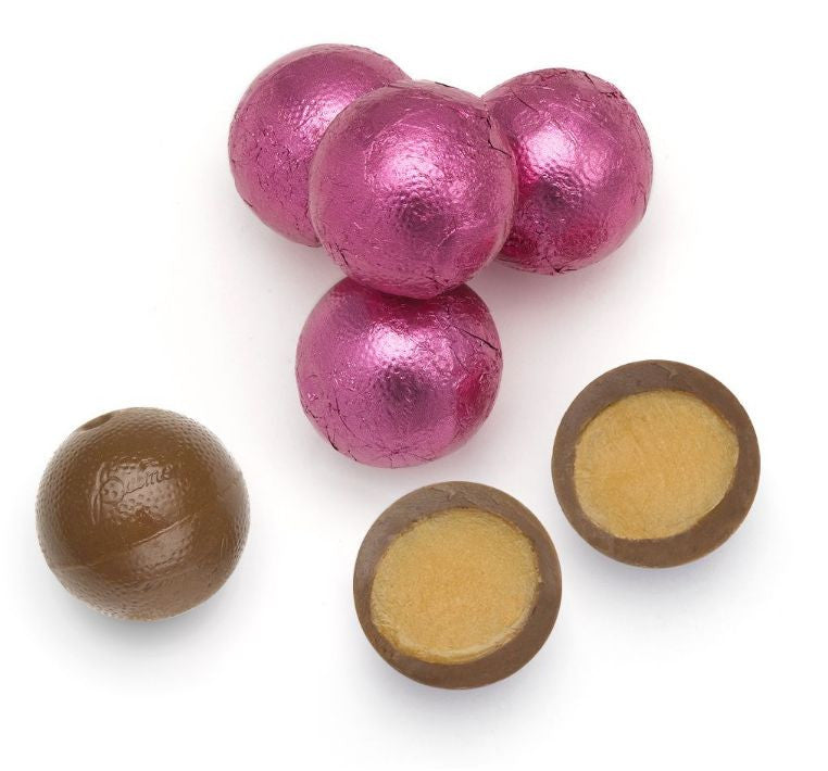 BRIGHT PINK MILK CHOCOLATE CARAMEL BALLS from Miami Candies Sweets ...