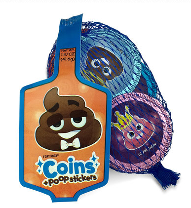 FOILED MILK CHOCOLATE COINS + POOP STICKERS from Miami Candies Sweets ...