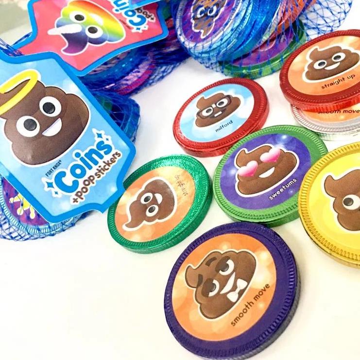 FOILED MILK CHOCOLATE COINS + POOP STICKERS from Miami Candies Sweets ...